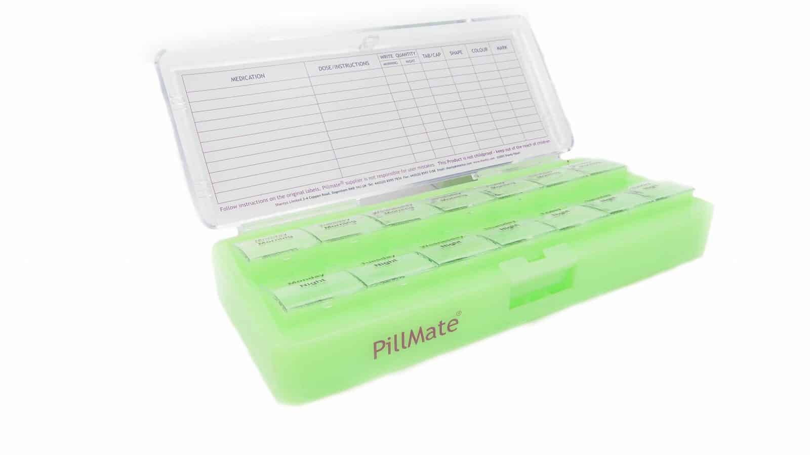 Large Size Twice Daily Pill Box Weekly Organiser - Day and Night Doses ...