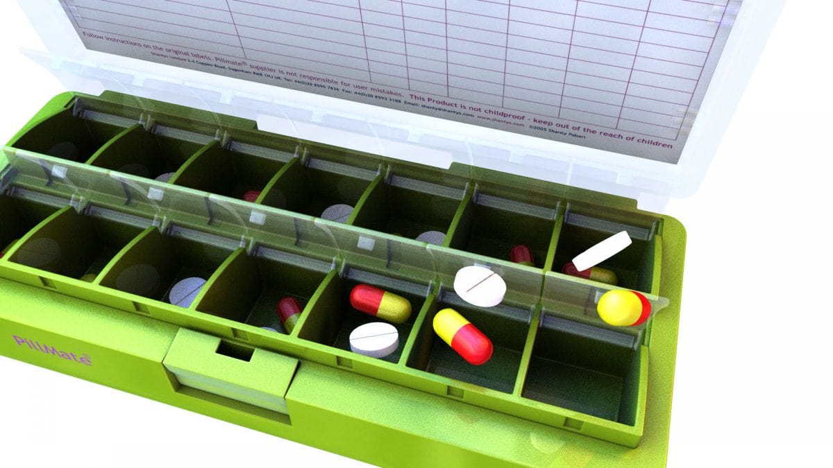 Large Size Pill Box With Two Daily Dose Compartments. Shantys PillMate ...
