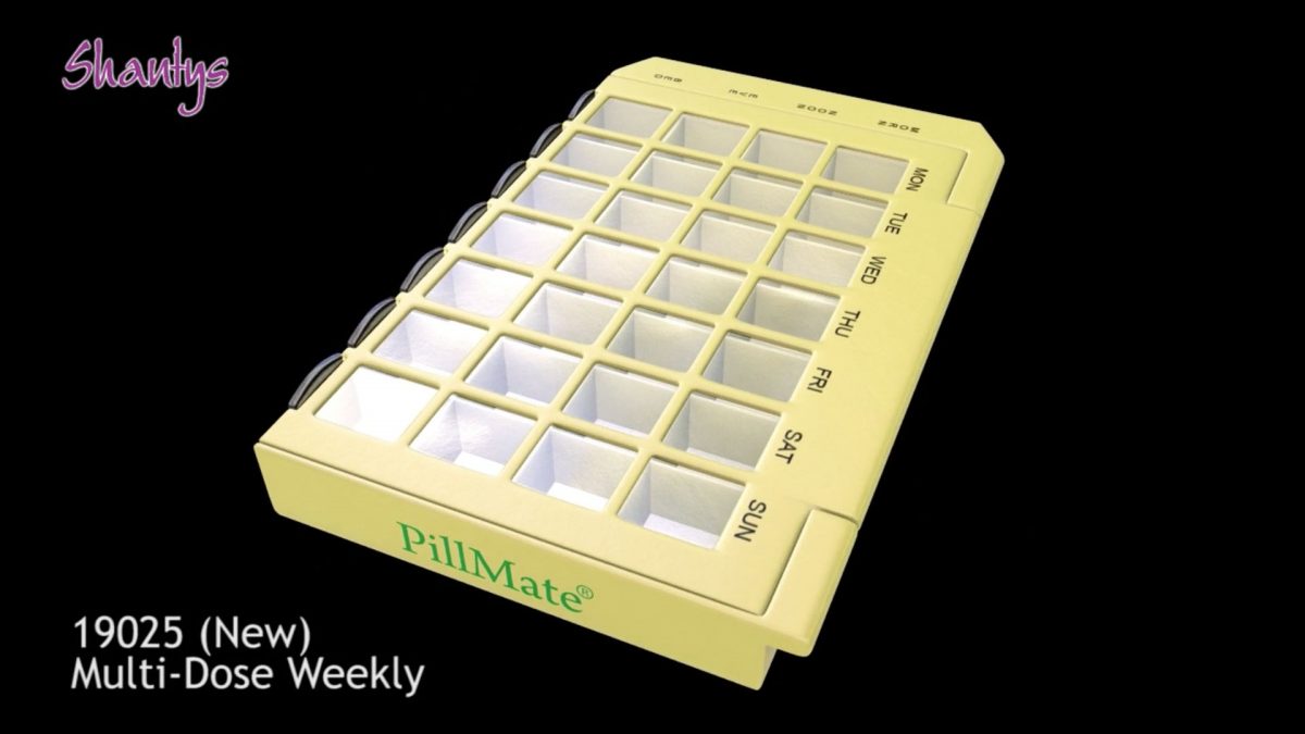 Large Multi-Dose Weekly Pill Box Dispenser - Shantys PillMate - Shantys ...