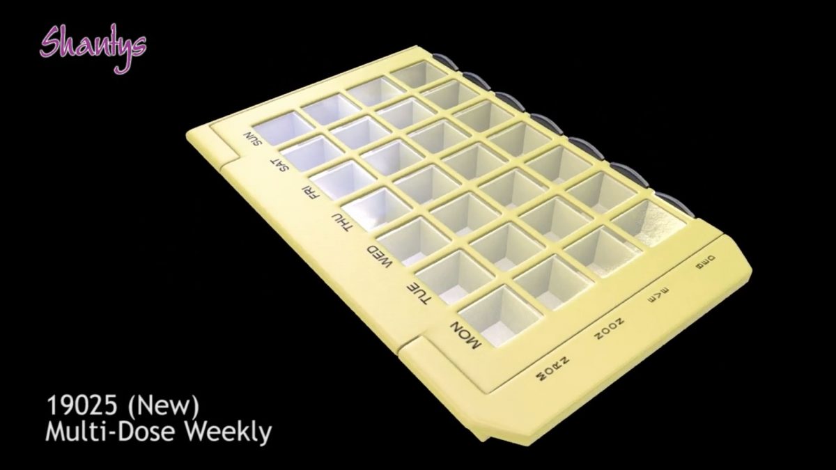 Large Multi-Dose Weekly Pill Box Dispenser - Shantys PillMate - Shantys - Pillmate Pill Box, Nit ...