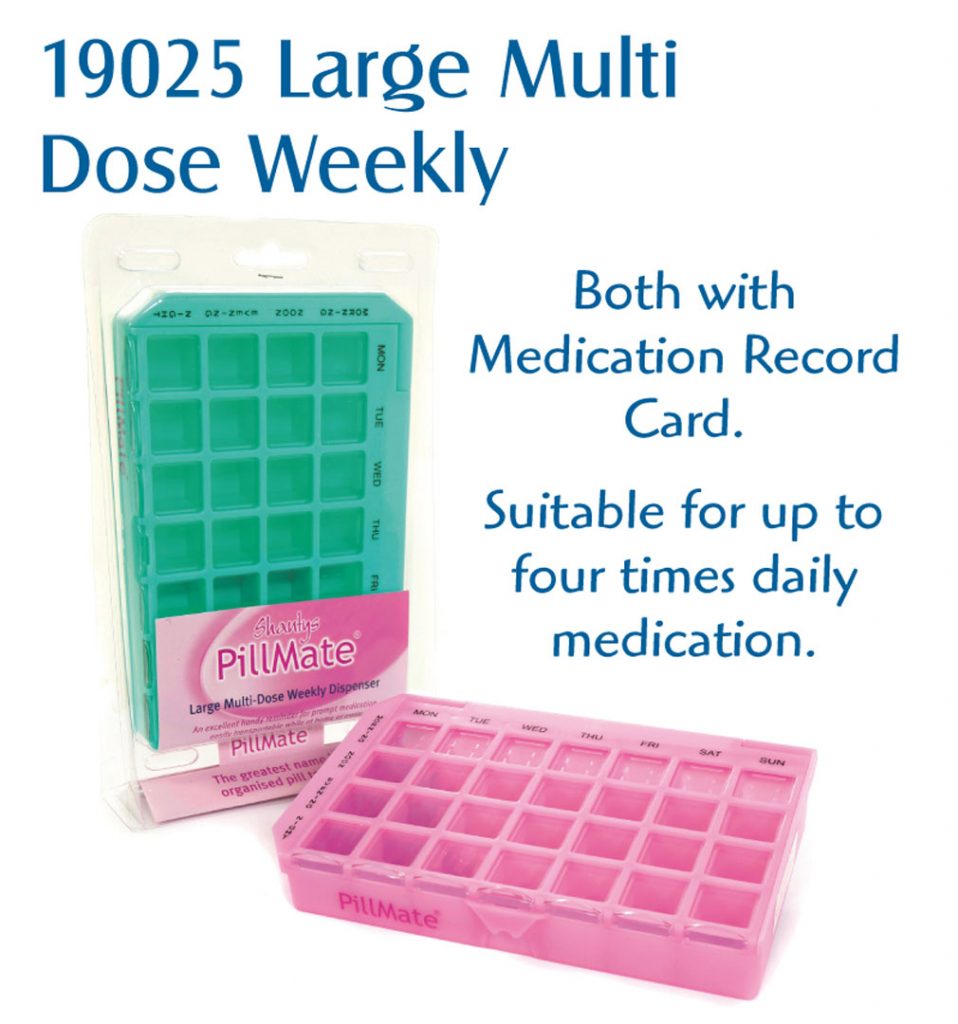Large Multi-Dose Weekly Pill Box Dispenser - Shantys PillMate - Shantys ...