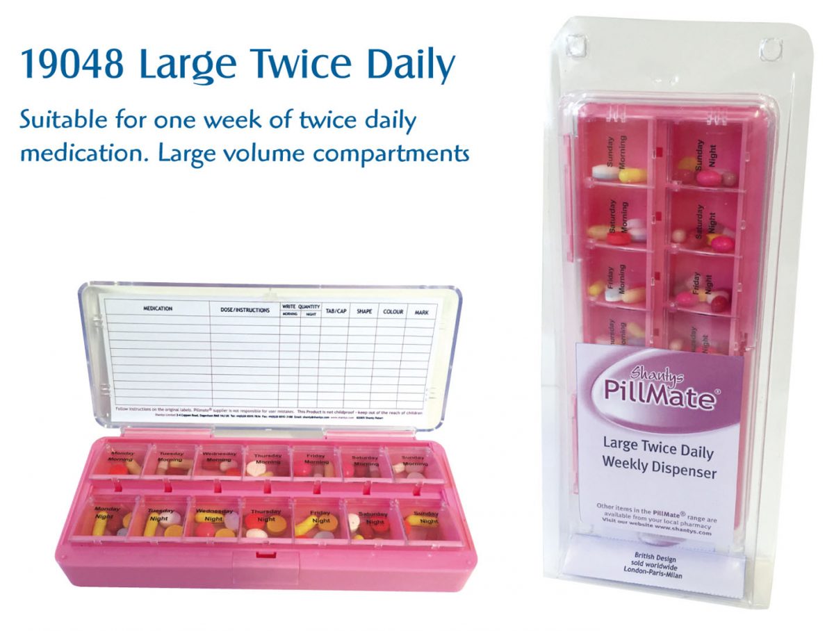 Large Size Pill Box With Two Daily Dose Compartments. Shantys PillMate ...